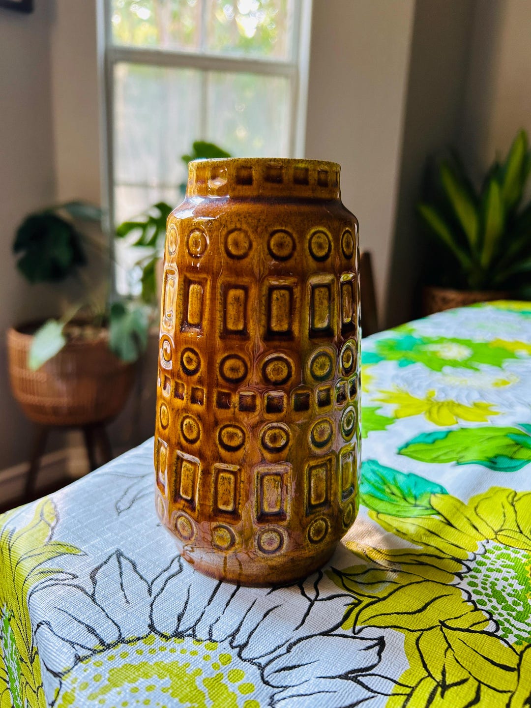 Vintage MCM Inka Glazed Pottery Vase Scheurich Keramik - W. Germany 260 ...