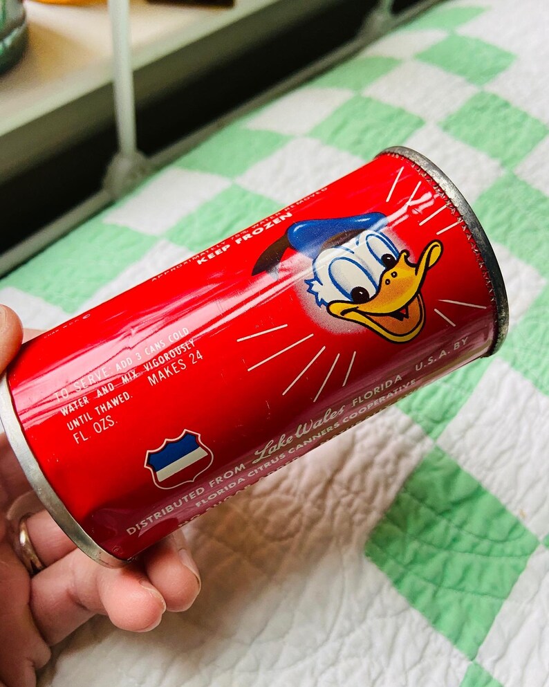 Vintage Donald Duck Orange Juice Tin Vintage Disney - Etsy
