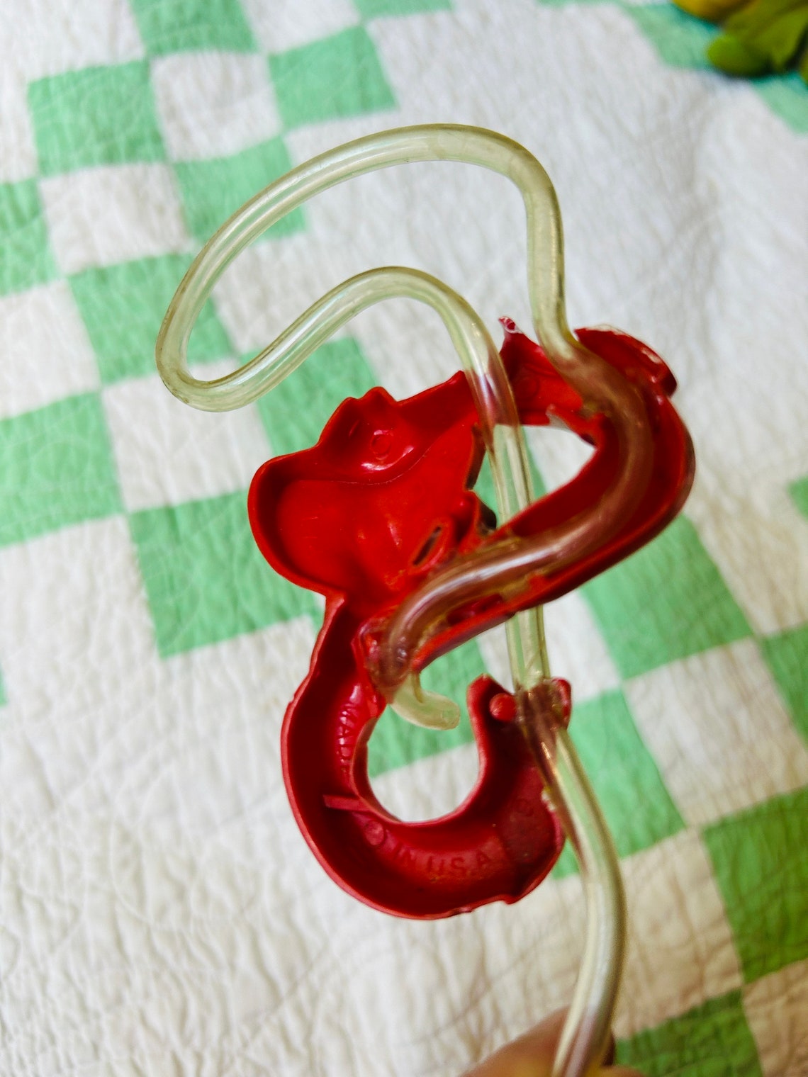 Vintage 1950s 1960s Plastic Cowboy Lasso Crazy Straw Red & Green Made ...