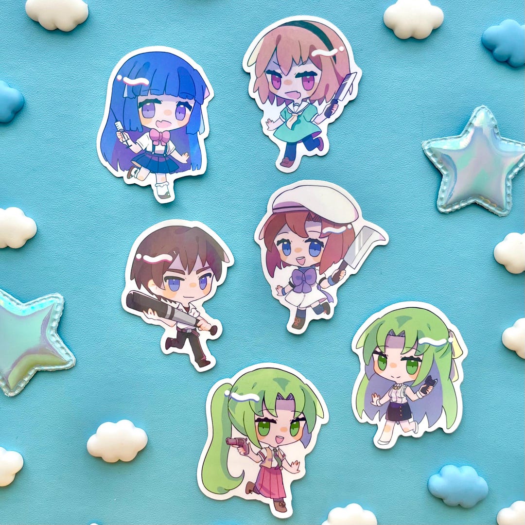 Higurashi No Naku Koro Ni Holo Sticker Rika Satoko Keiichi Rena Mion ...