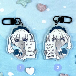 Menhera Charm Yami Kawaii Maid Holographic Charm - Etsy