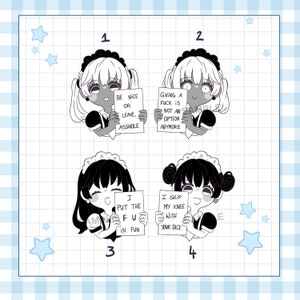 Menhera Charm Yami Kawaii Maid Holographic Charm - Etsy