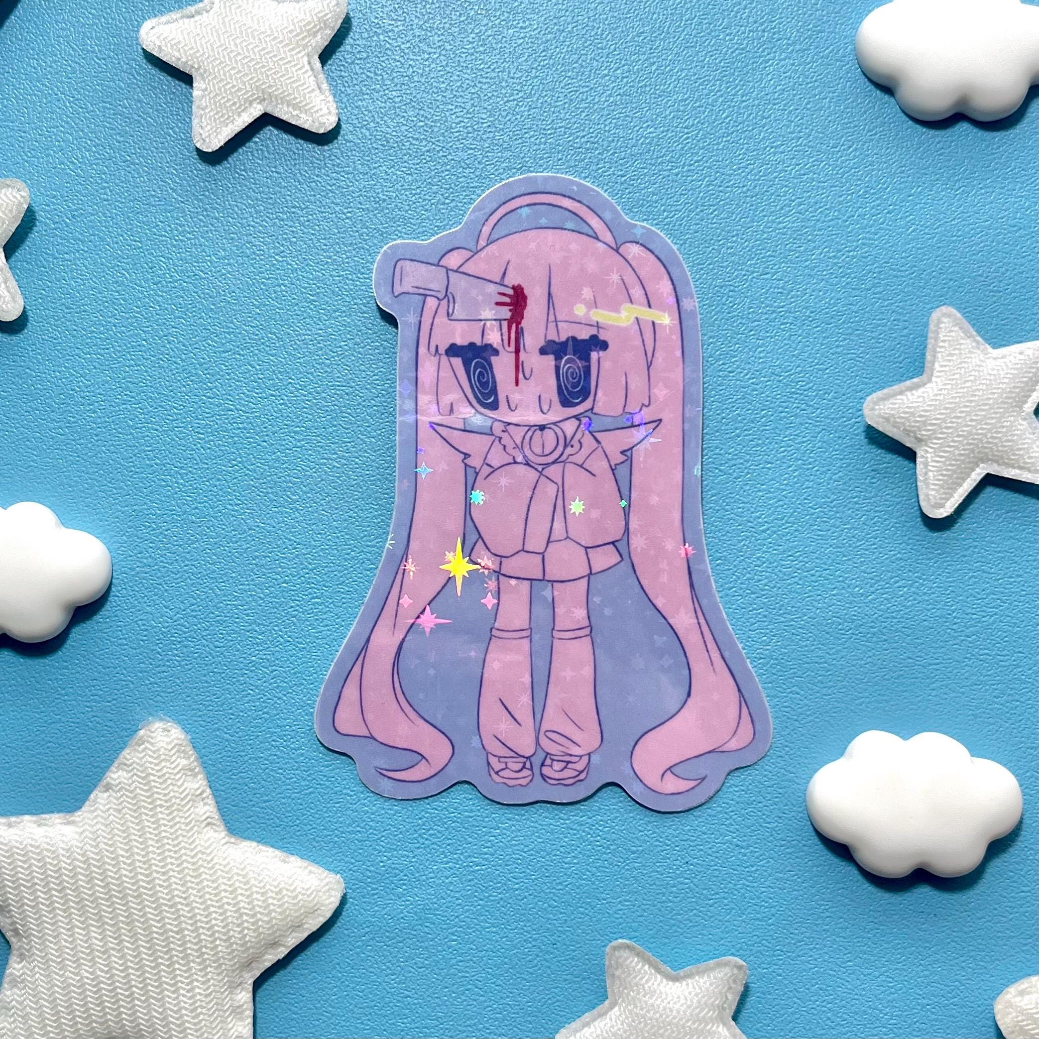Menhera Tenshi Kaiwai Mizuiro Cybercore Yami Kawaii Holographic Sticker ...