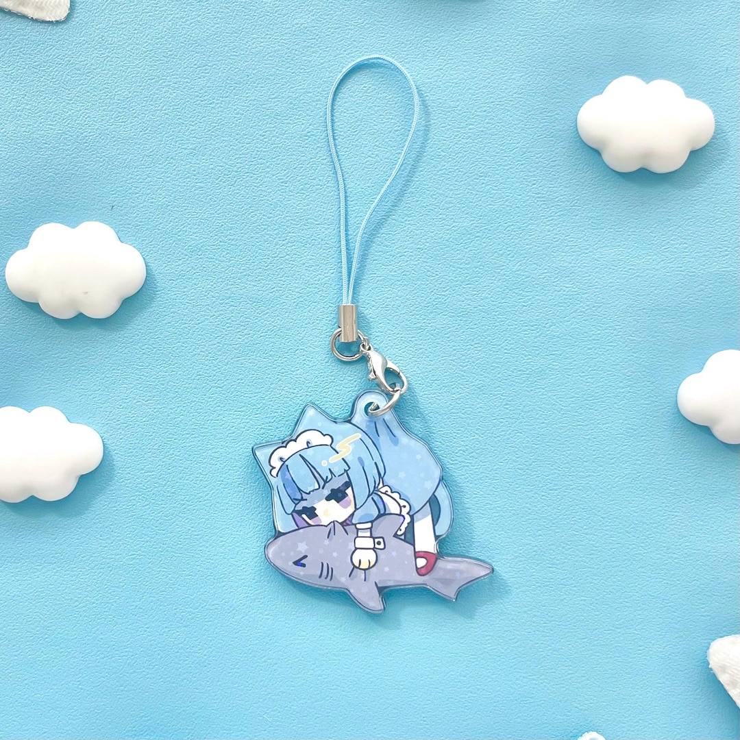 Menhera Tenshi Kaiwai Cat Maid Shark Yami Kawaii Holo Phone Charm - Etsy