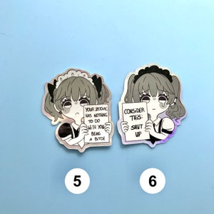 Menhera Sticker Yami Kawaii Yamikawaii Maid Dishwaterproof Holo Sticker ...