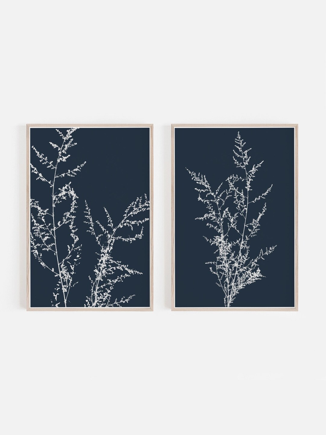 Digital Prints, Navy Blue Prints, Plant Wall Art, Botanical Prints ...