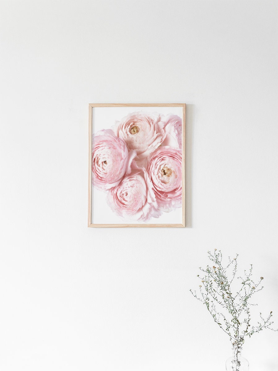 Flower Print Pink Print Wall Decor Pink Wall Art Pink Wall - Etsy
