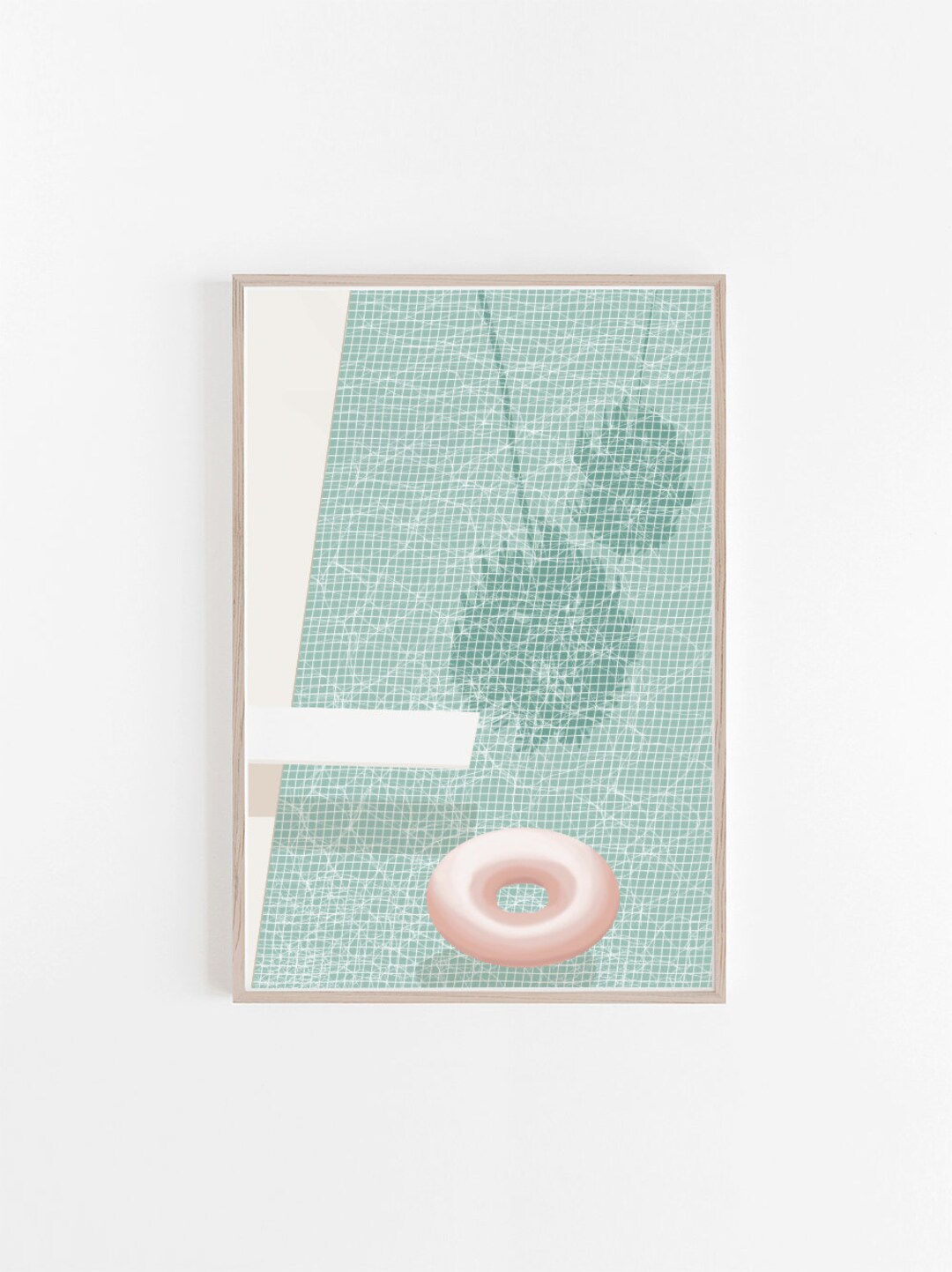 Pool Print, Illustration, Large Wall Art, Pool Wall Art, Artwork ...