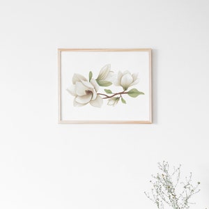 Magnolia Wall Art, Digital Print, Floral Wall Art, Flower Wall Art ...