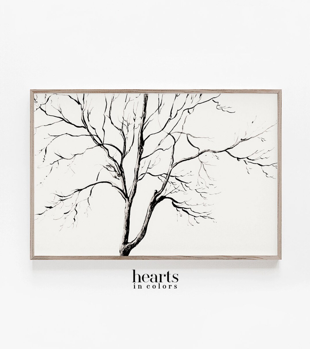Tree Branch, Print, Farmhouse, Botanical, Digital Print, Horizontal ...