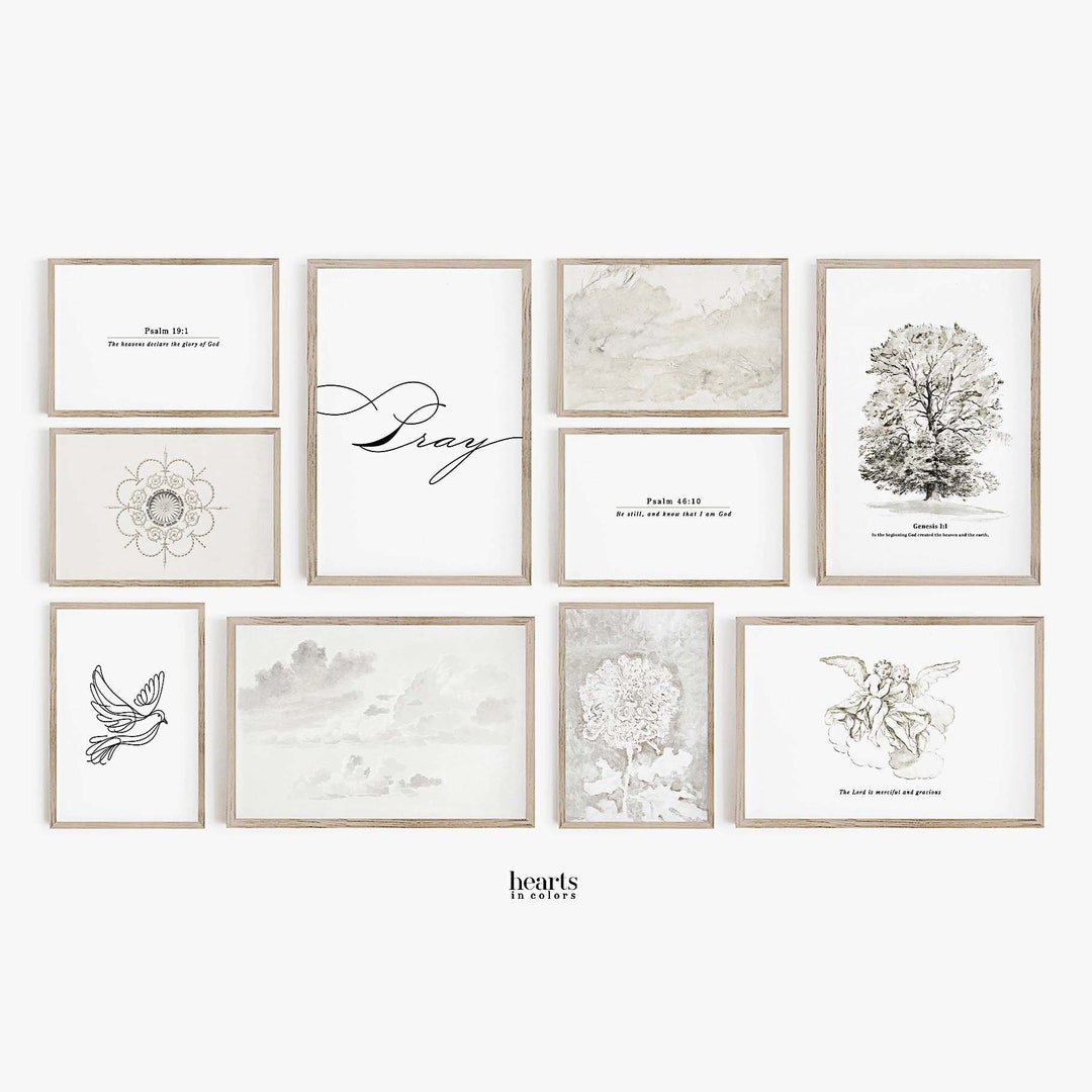 SCRIPTURE, Gallery Wall Set, Christian, Airy, Printable, Psalm 19 ...
