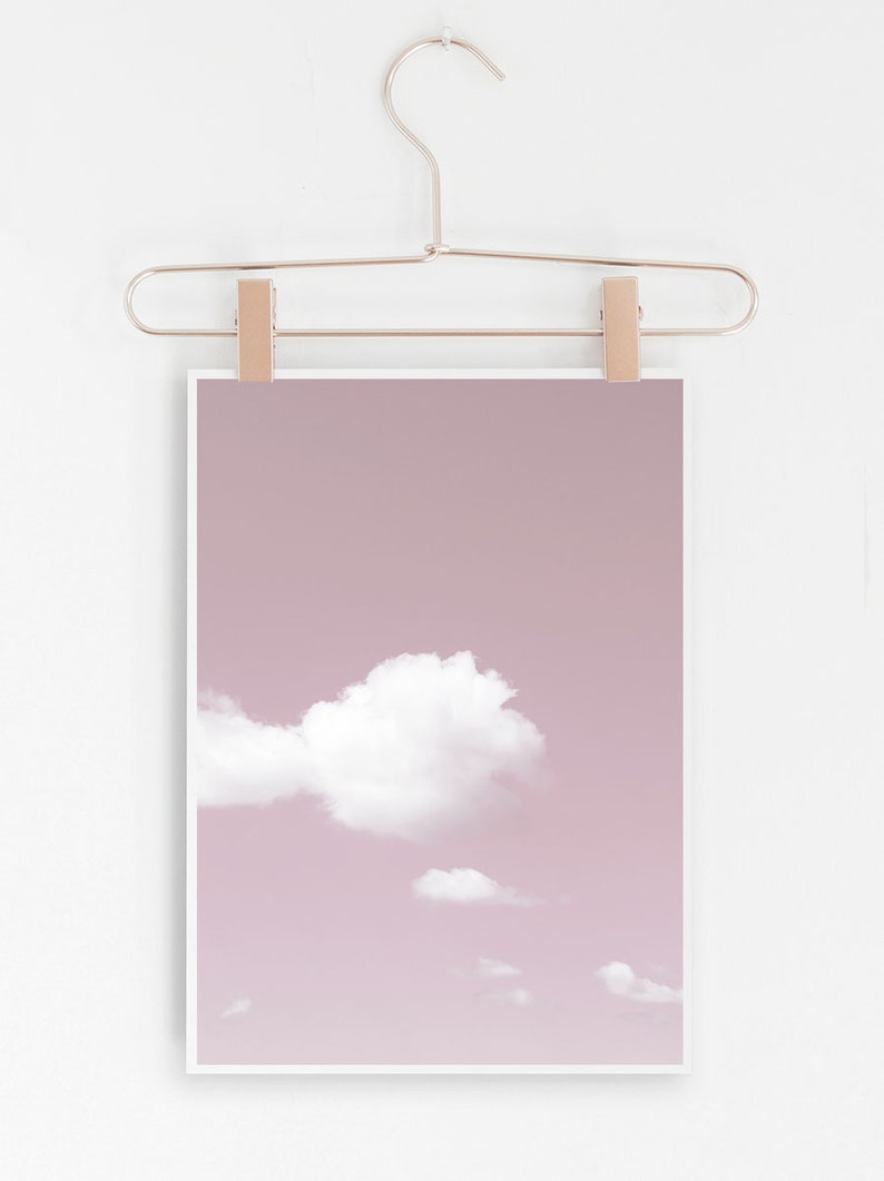 Cloud Print Cloud Wall Art Pastel Wall Art Pink Wall Art | Etsy