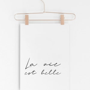 French Print, Quote Print, Printable Wall Art, Black and White Print ...