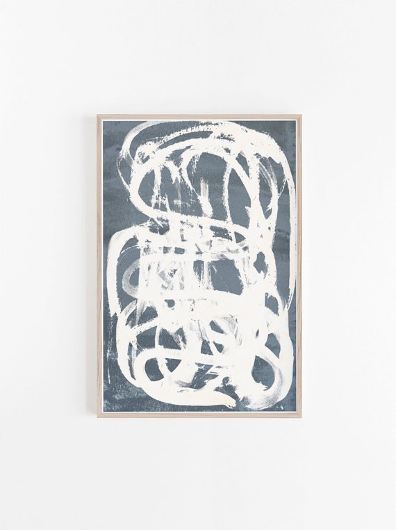 Digital Print Blue Abstract Print Abstract Wall Art | Etsy