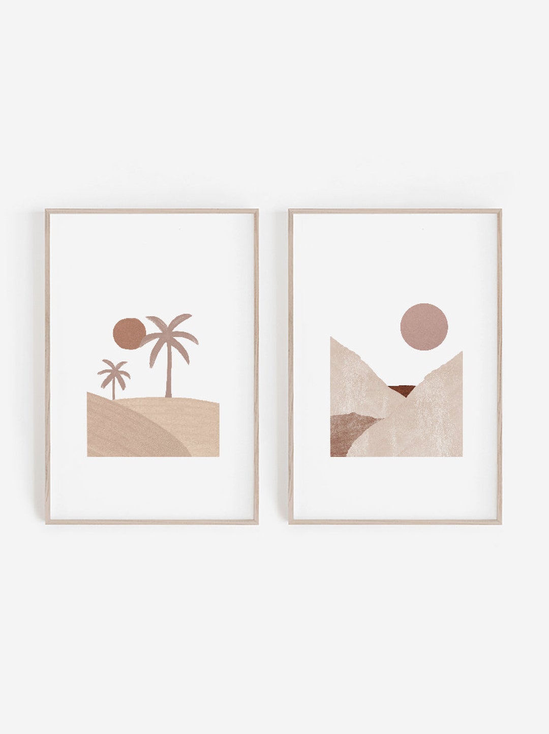 Set di 2 stampe, stampe fai-da-te, stampa palmare, stampa deserta ...