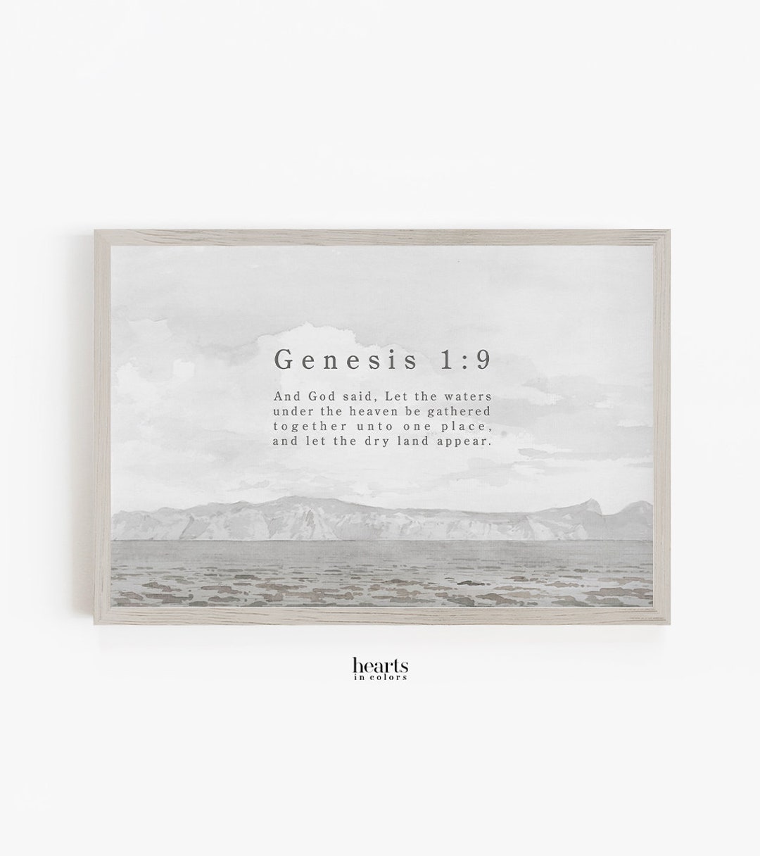 GENESIS 1:9, Digital Prints, Landscape, Christian Wall Art, Bible Art ...