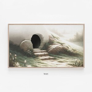 HE IS RISEN, Easter Print, the Tomb is Empty, Christian, Frame Tv Art ...