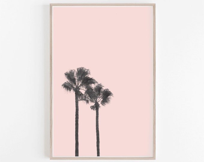 Palm Tree Print,pink Wall Art,palm Tree,palm Print,blush Pink Wall Art ...