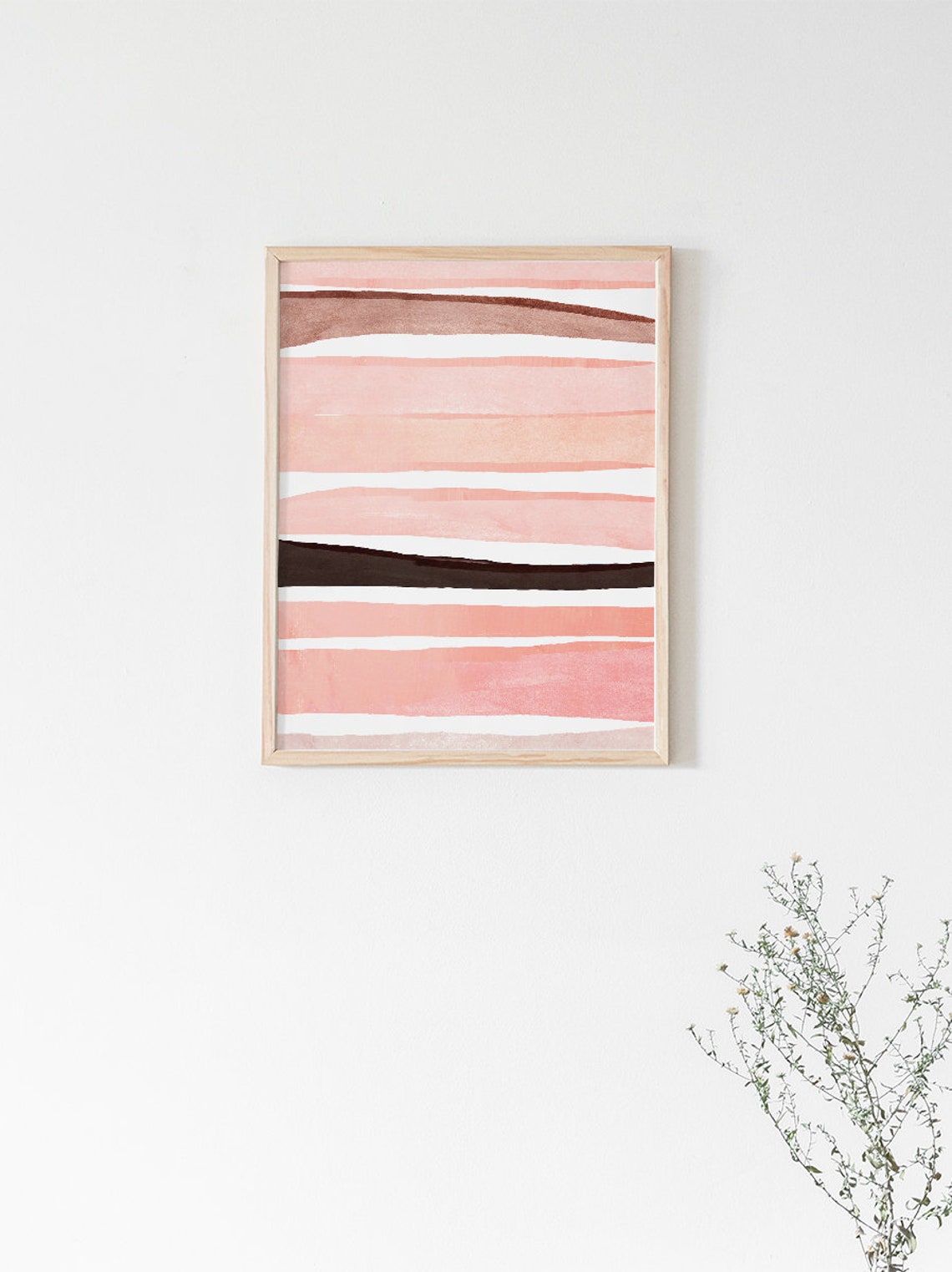 Abstract Print, Digital Print, Pink Wall Art, Wall Decor, Large Wall ...