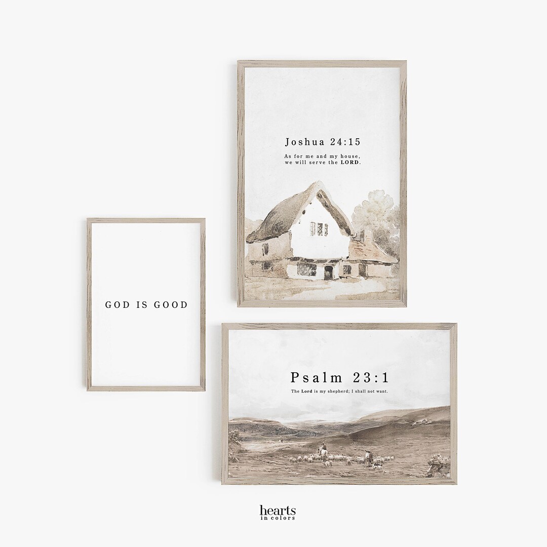 Set of 3 Prints, Scripture, Digital, Christian Wall Art, Bible Verse ...