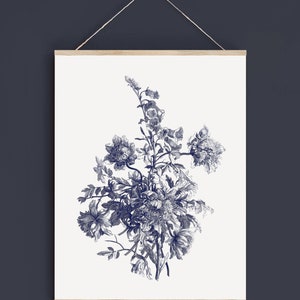 Digital Prints, Set of 2, Blue Wall Art, Farmhouse Prints, Floral ...