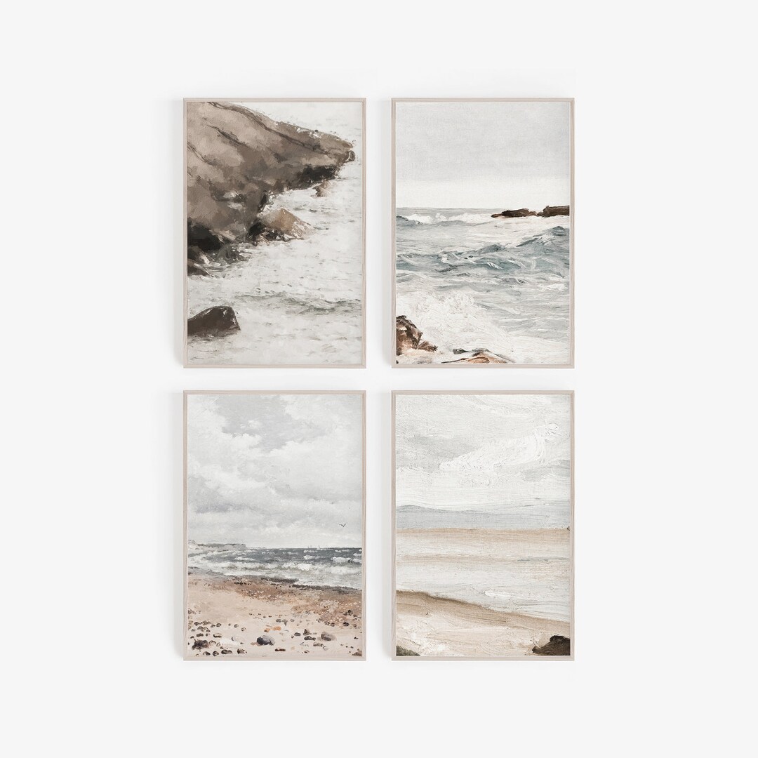 Coastal Calm, Set of Prints, Digital Prints, Set of 4, Wall Art Prints ...