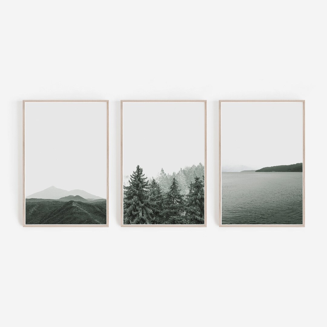 Set of 3 Prints, Nature Prints, Nature Wall Art, Nature Decor, Mountain ...
