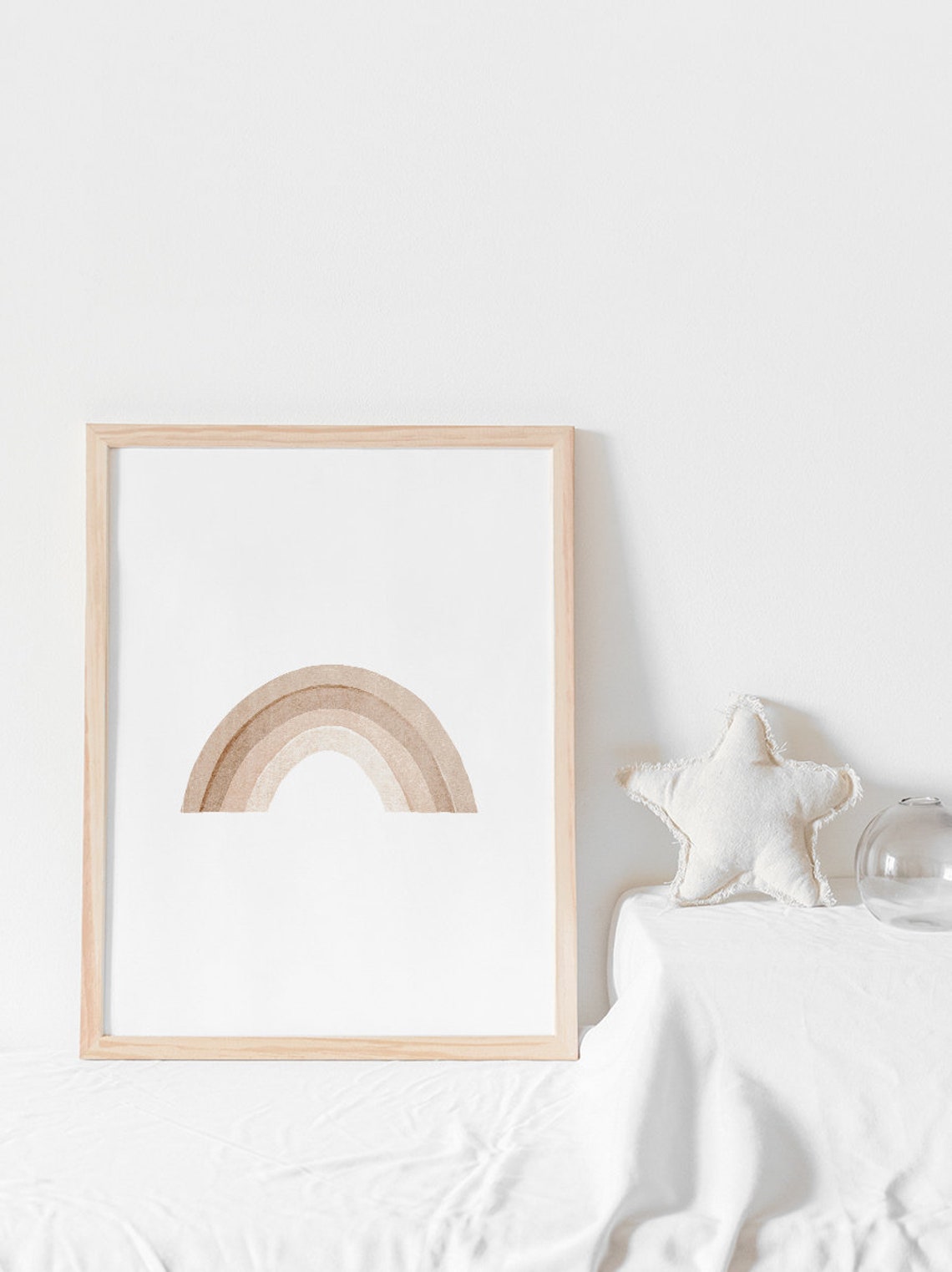 Soft Cream Rainbow Print Wall Art Poster Print Whimsical | Etsy