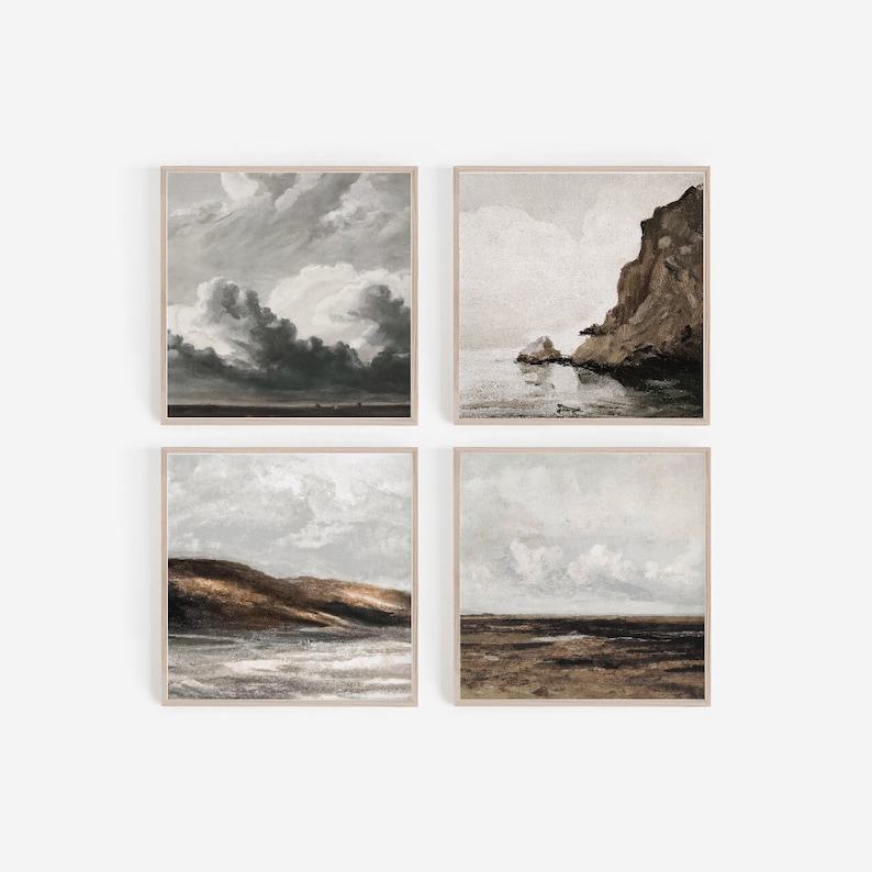 Digital Prints Set of 4 Prints Square Prints Coastal - Etsy