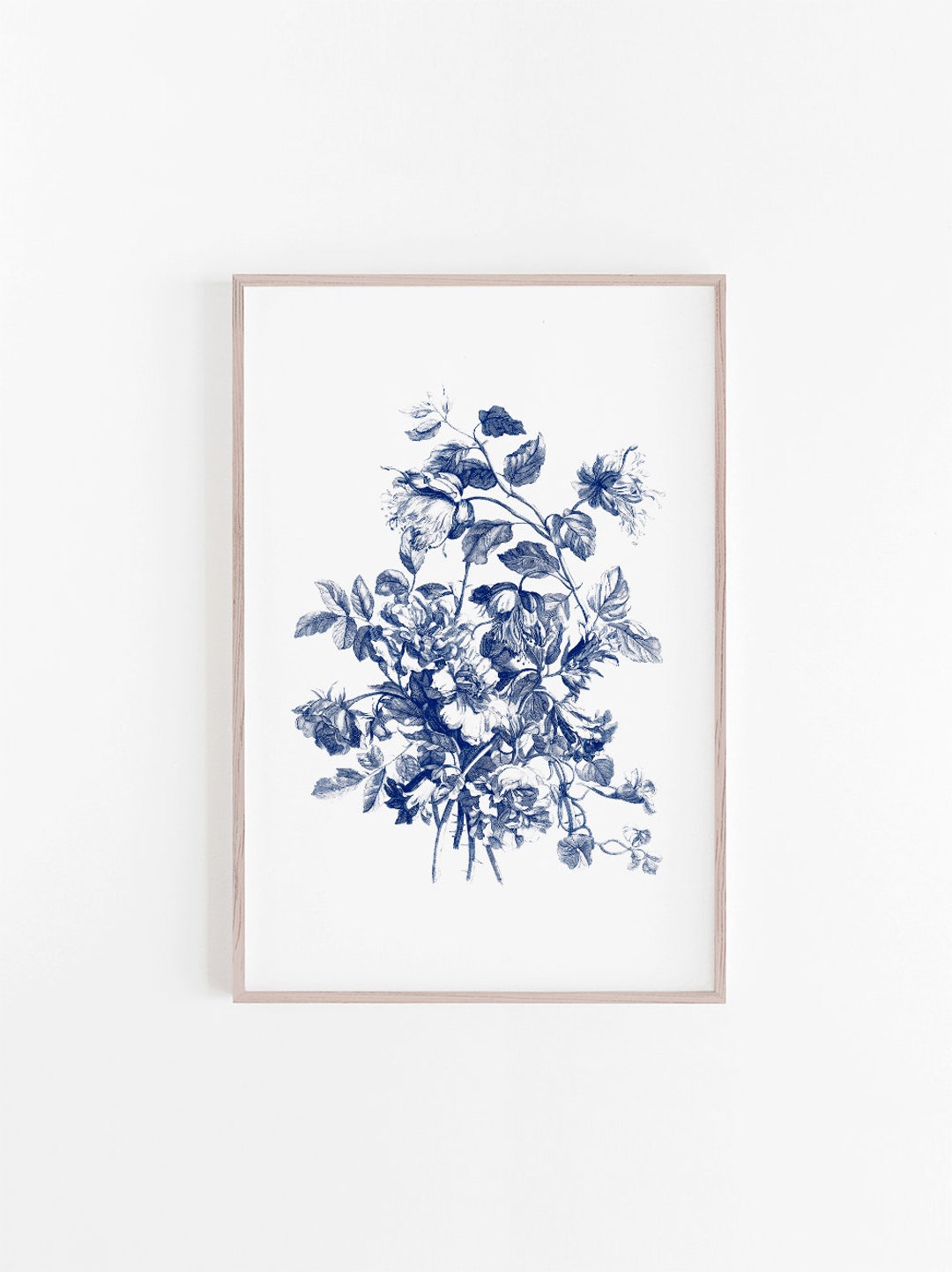Digital Print, Blue Wall Art, Botanical Wall Art, Floral Wall Art, Blue ...
