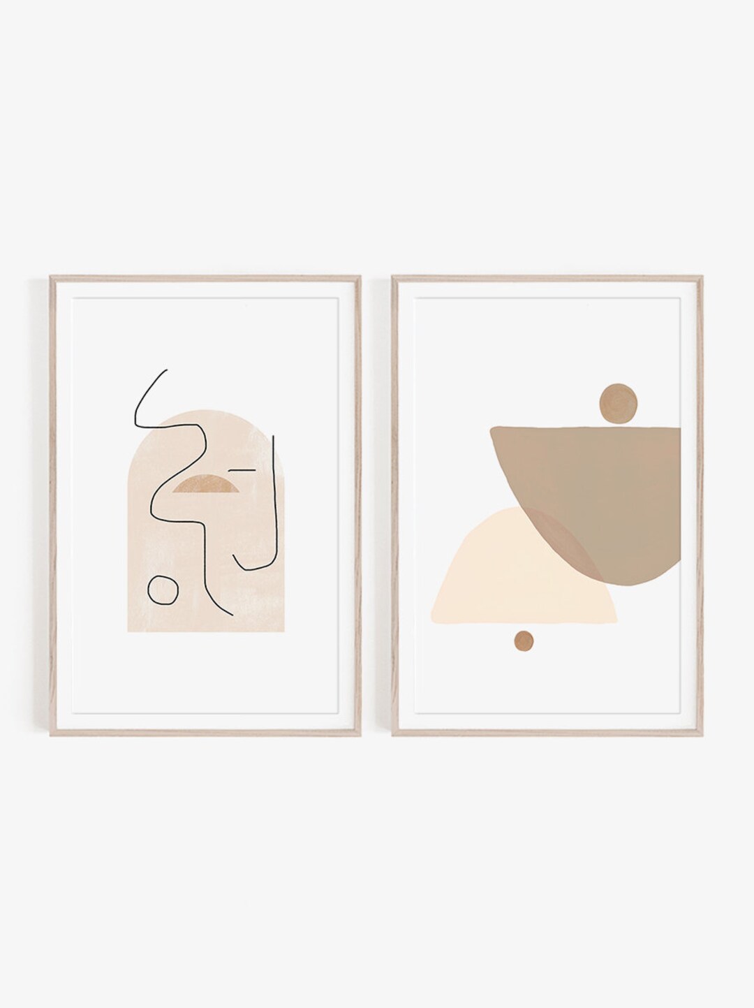 Set of 2, Prints, DIGITAL Prints, Abstract Prints, Beige Prints, Large ...