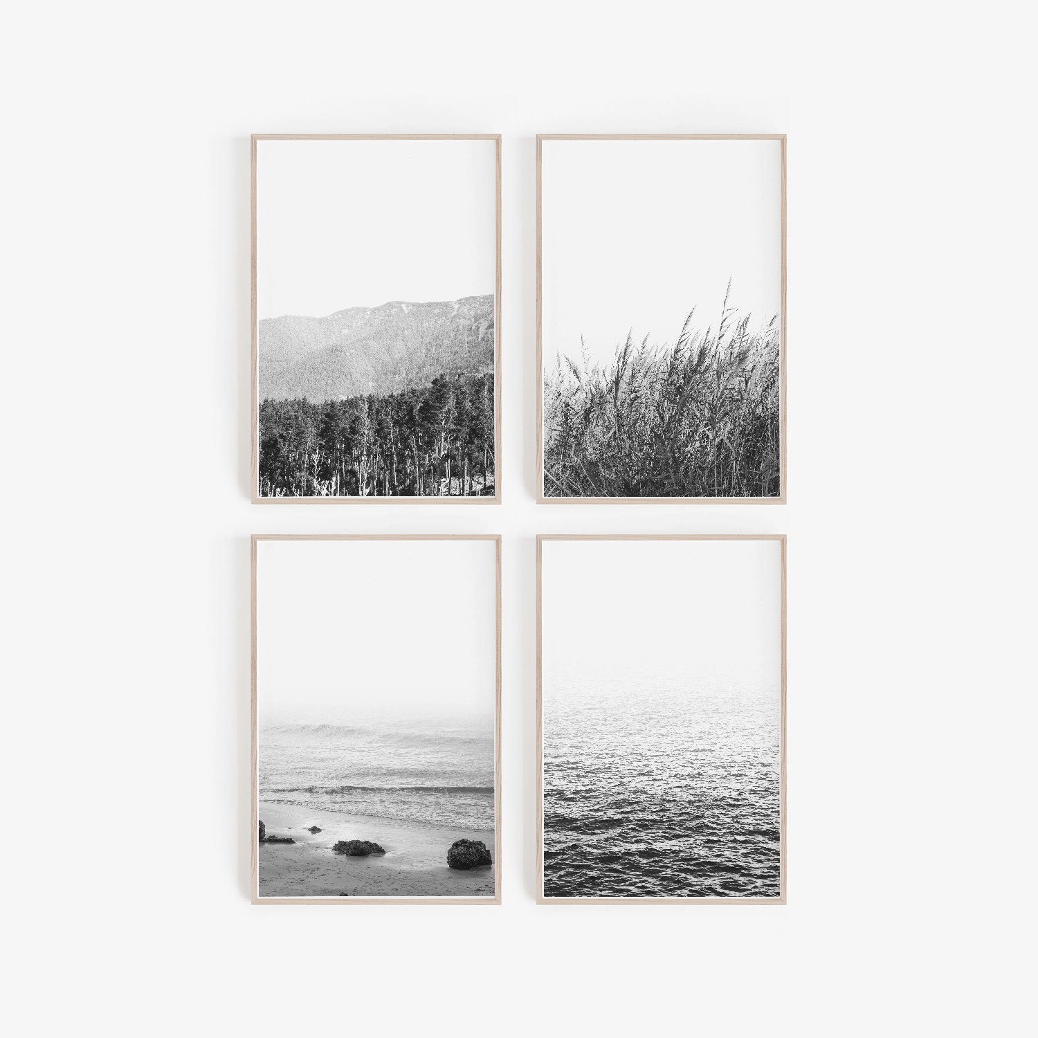 Set of 4 Prints Digital Download Black and White Prints - Etsy