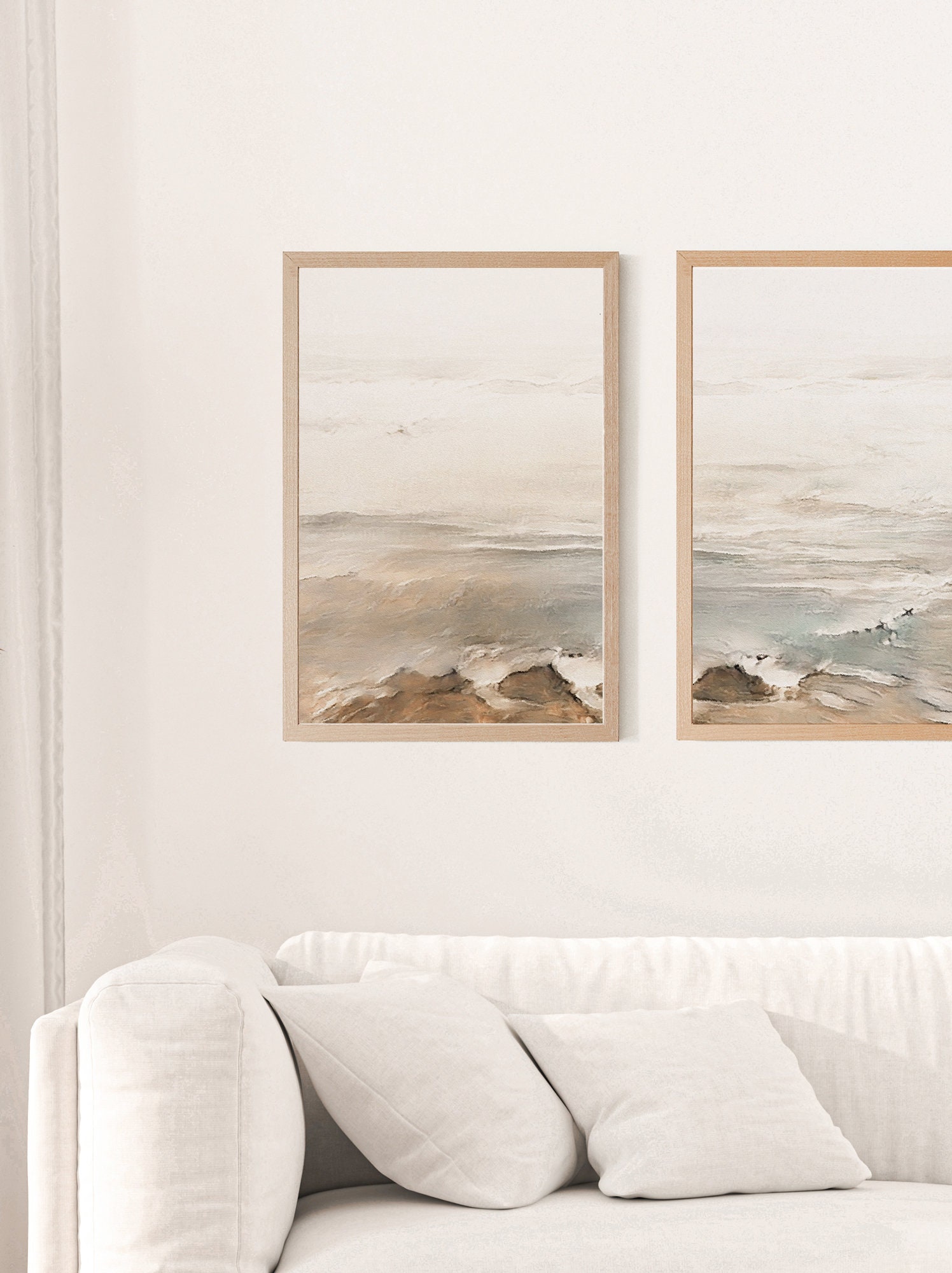 Painting Print Digital Prints Wall Art Set of 2 Coastal | Etsy