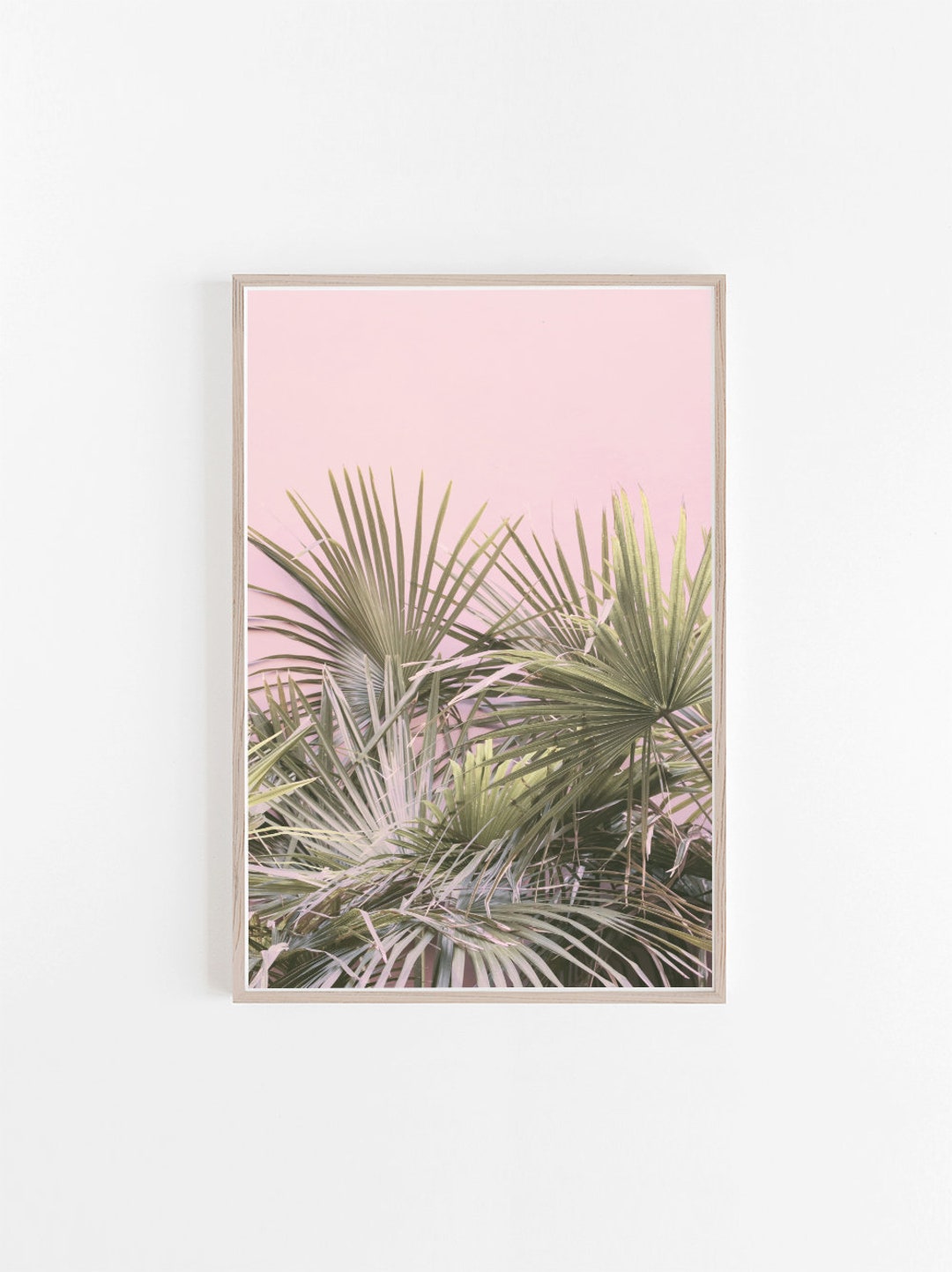 Palm Print, Palm Leaf Print, Pink Wall Art, Pink Prints, Pink, Art ...