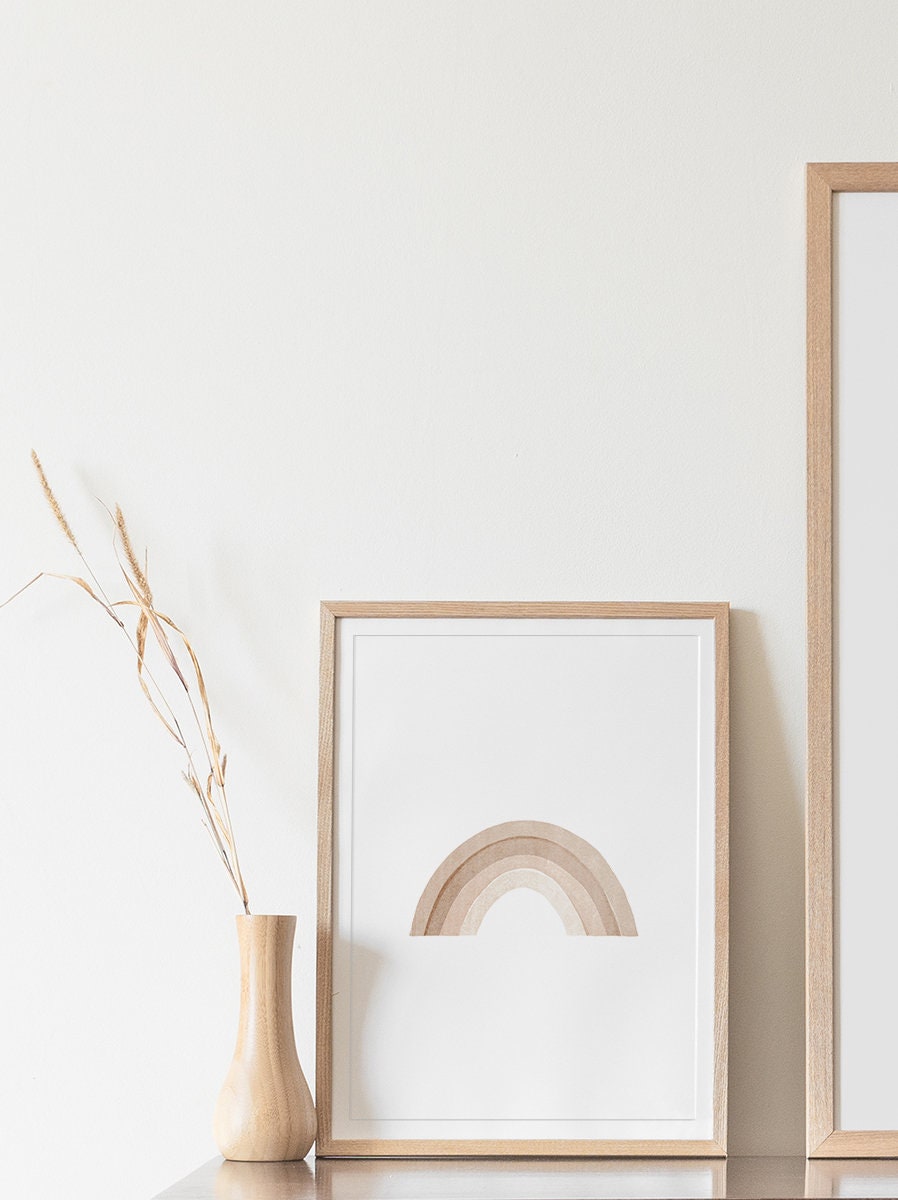 Soft Cream Rainbow Print Wall Art Poster Print Whimsical | Etsy