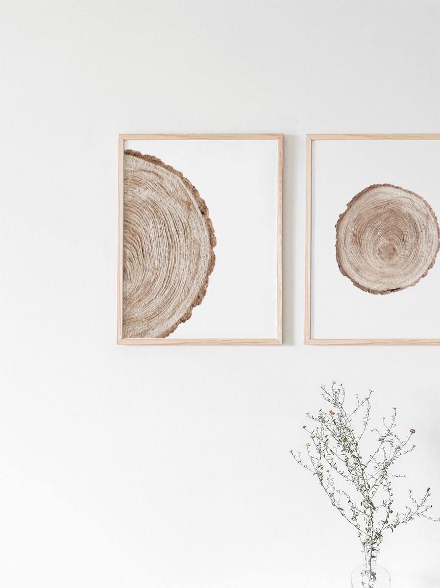 Prints Wood Print Set of 2 Print Tree Rings Print Wood Art - Etsy