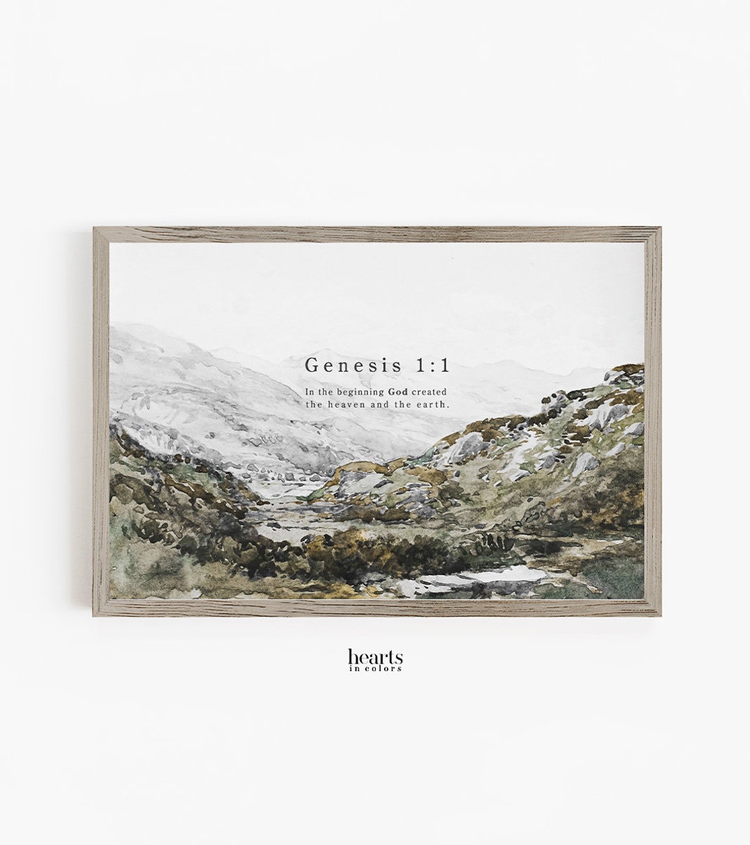 GENESIS 1:1, Digital Prints, Landscape, Christian Wall Art, Bible Art ...