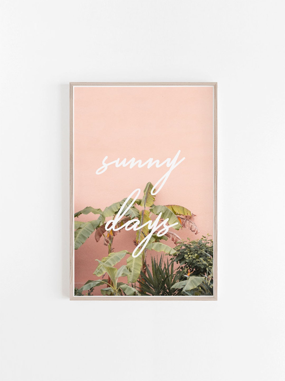 Sunny Days Print, Digital Download, Printable Wall Art, Pink Wall Art ...