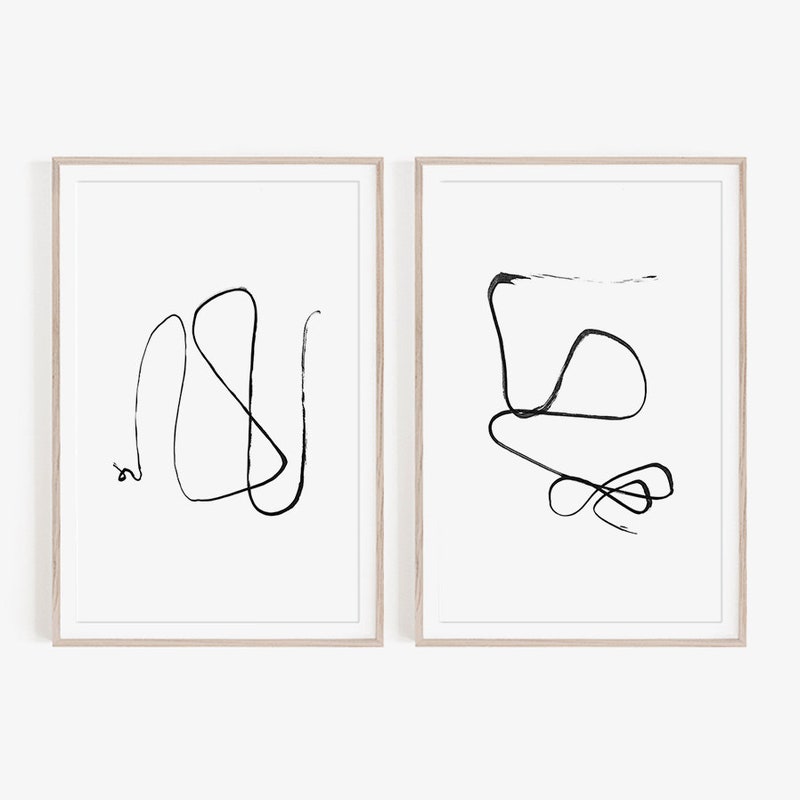 Black and White Abstract Prints - Etsy