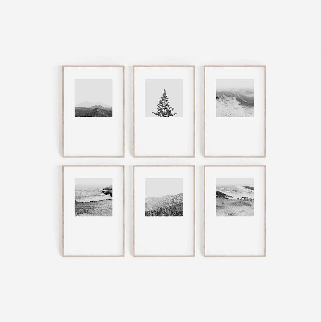 Set of 6 Prints, DIGITAL Prints, Black and White Prints, Nordic Posters ...