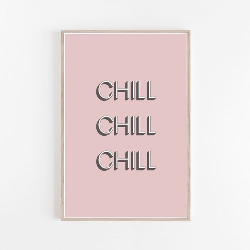 Chill Print Pop Art Typography Print Typography Wall Art - Etsy
