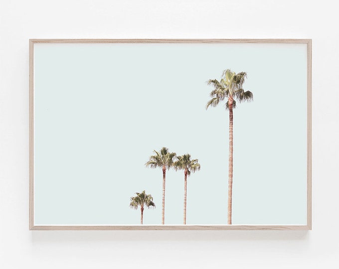 Palm Trees Print,horizontal Wall Art,pastel Wall Art,palm Print ...