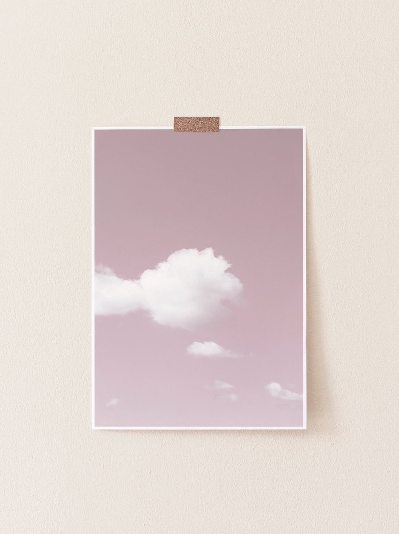 Cloud Print Cloud Wall Art Pastel Wall Art Pink Wall Art | Etsy