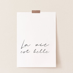 French Print, Quote Print, Printable Wall Art, Black and White Print ...