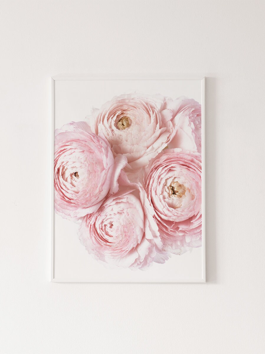 Flower Print Pink Print Wall Decor Pink Wall Art Pink Wall - Etsy