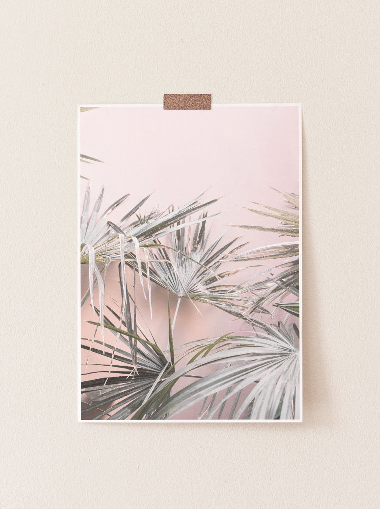 Palm Print Pink Wall Art Pink Art Print Wall Print Pastel | Etsy