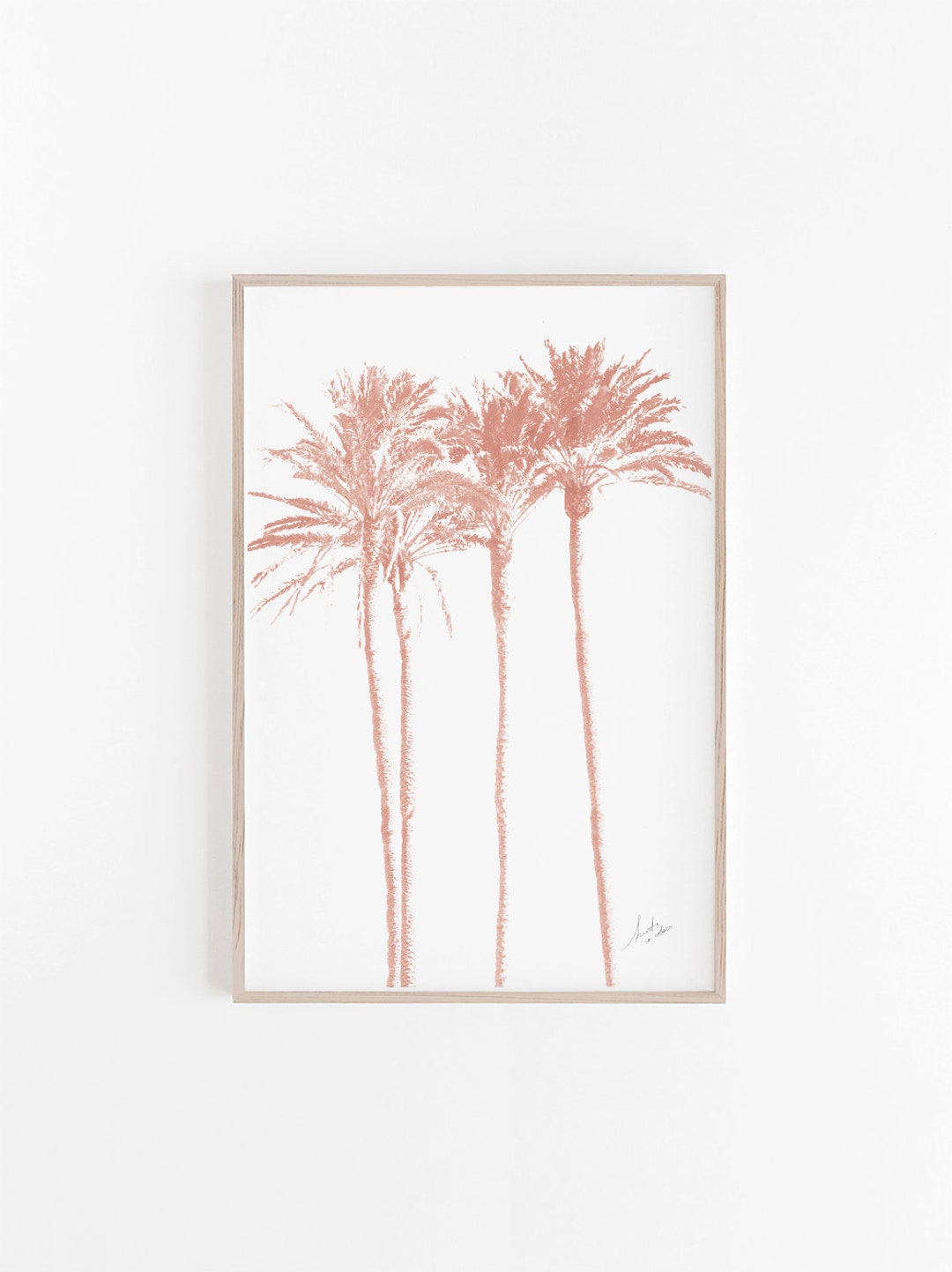 Pink Palms Print,digital Print,printable Art,pastel Print,pastel Palms ...