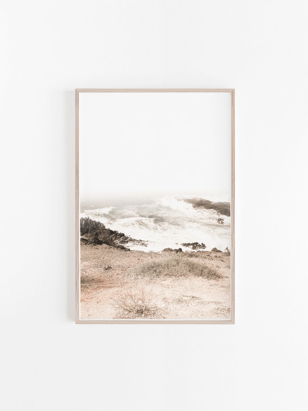Beach Print, Digital Prints, Coastal Print, Beige Print, Earthy Tones ...