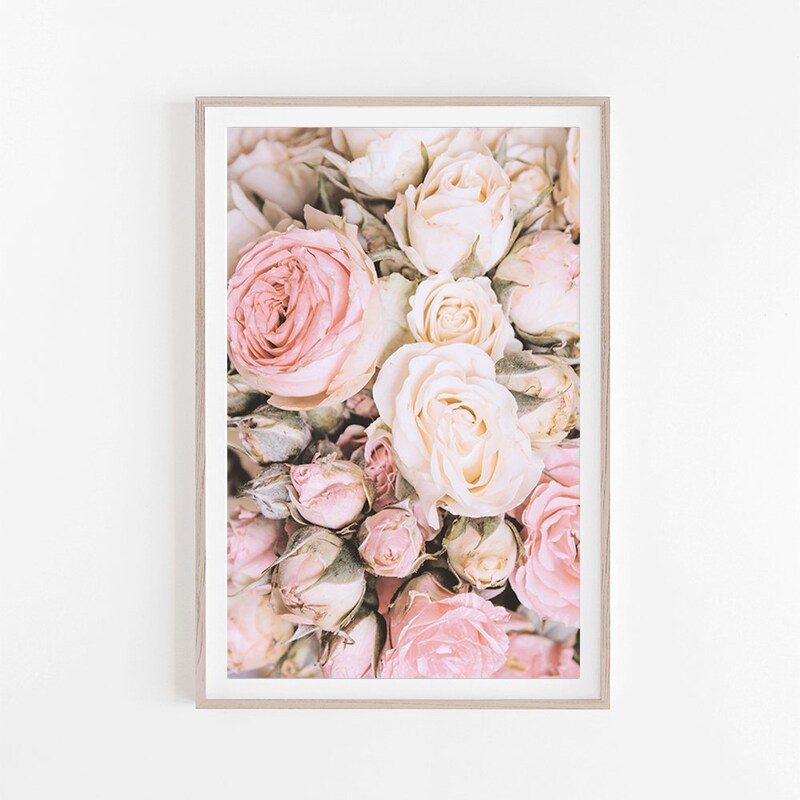 Pink Rose Print - Etsy