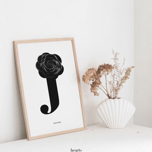 PERSONALIZED Name Print,letter J,custom Initial Print,printable Name ...